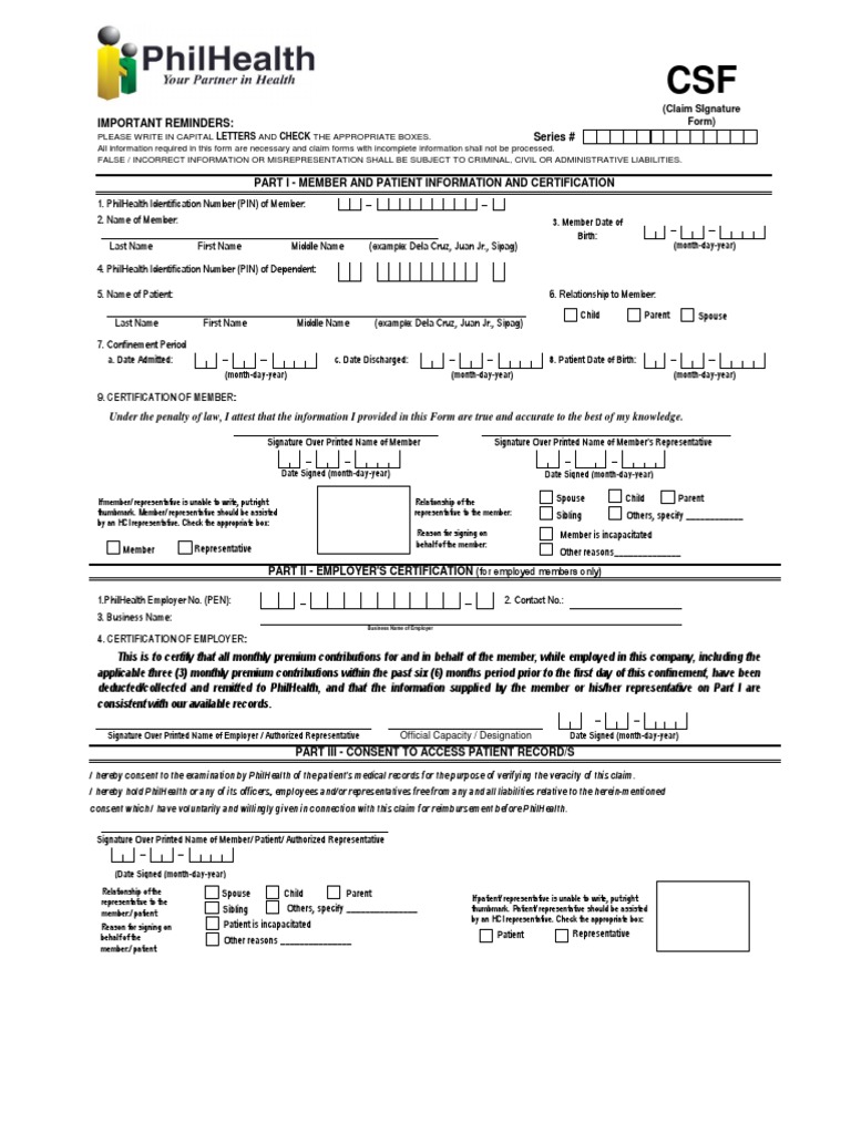 (Claim Signature Form) : Business Name of Employer | PDF | Government ...