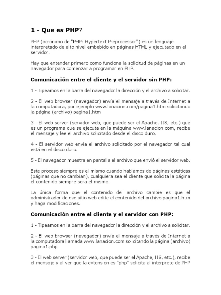 Introducción a PHP y WampServer | PDF | Php | Servidor web