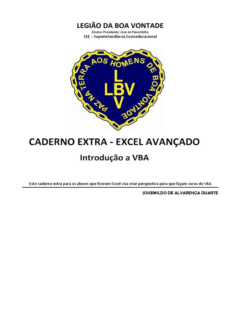 Excel Avançado Com Vba Pdf Macro Ciência Da Computação Visual Basic For Applications 1471