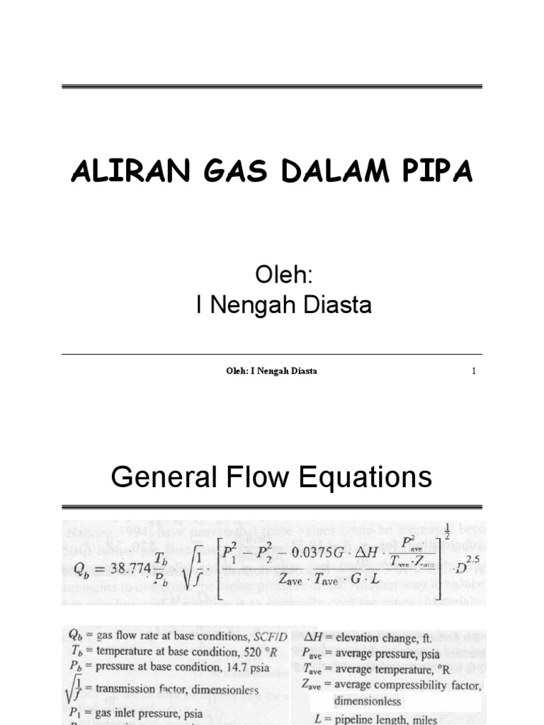 Gas Flow Equations in Pipes - Comparing Panhandle A, AGA Partially ...