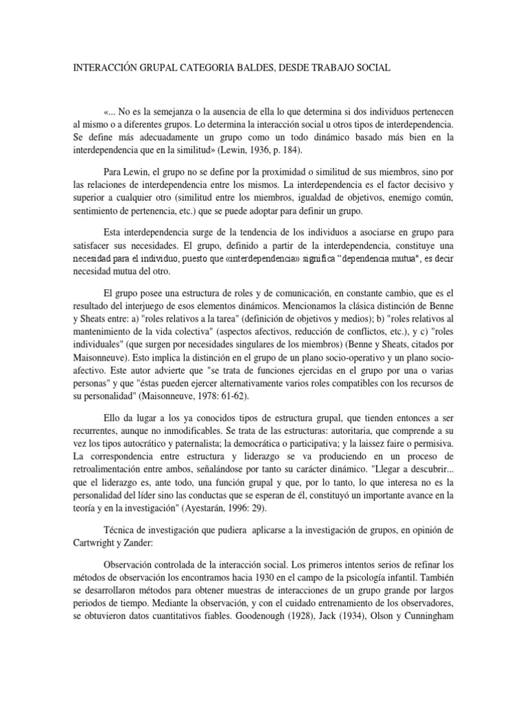 Interacción Grupal Categoria Baldes | PDF | Comunicación | Liderazgo
