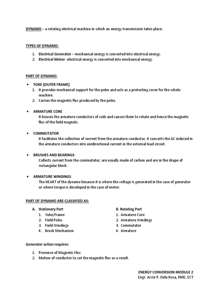 Energy Conversion Module 2 | PDF | Electric Generator | Electric Motor