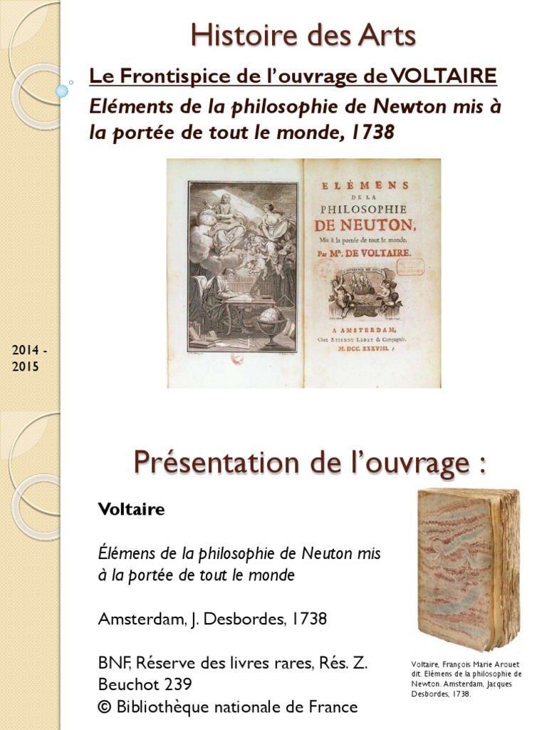 Analyse Frontispice, Voltaire | PDF | Isaac Newton | Gravure