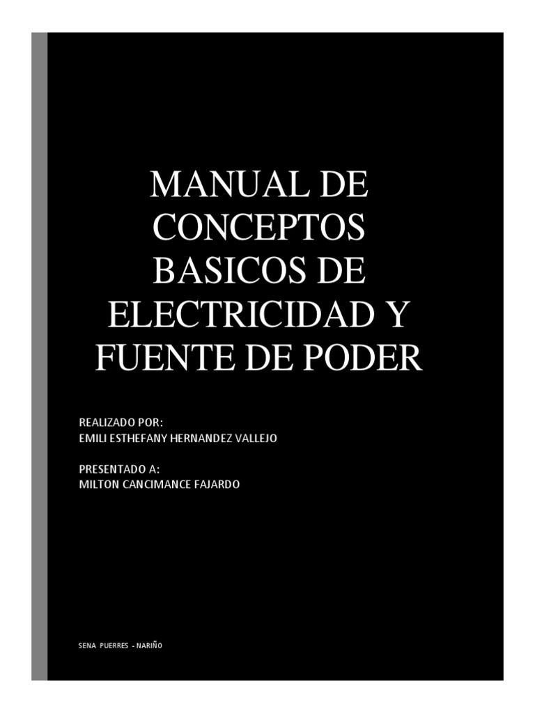 Manual de Conceptos Basicos de Electricidad y Fuente de Poder | PDF | Corriente eléctrica ...