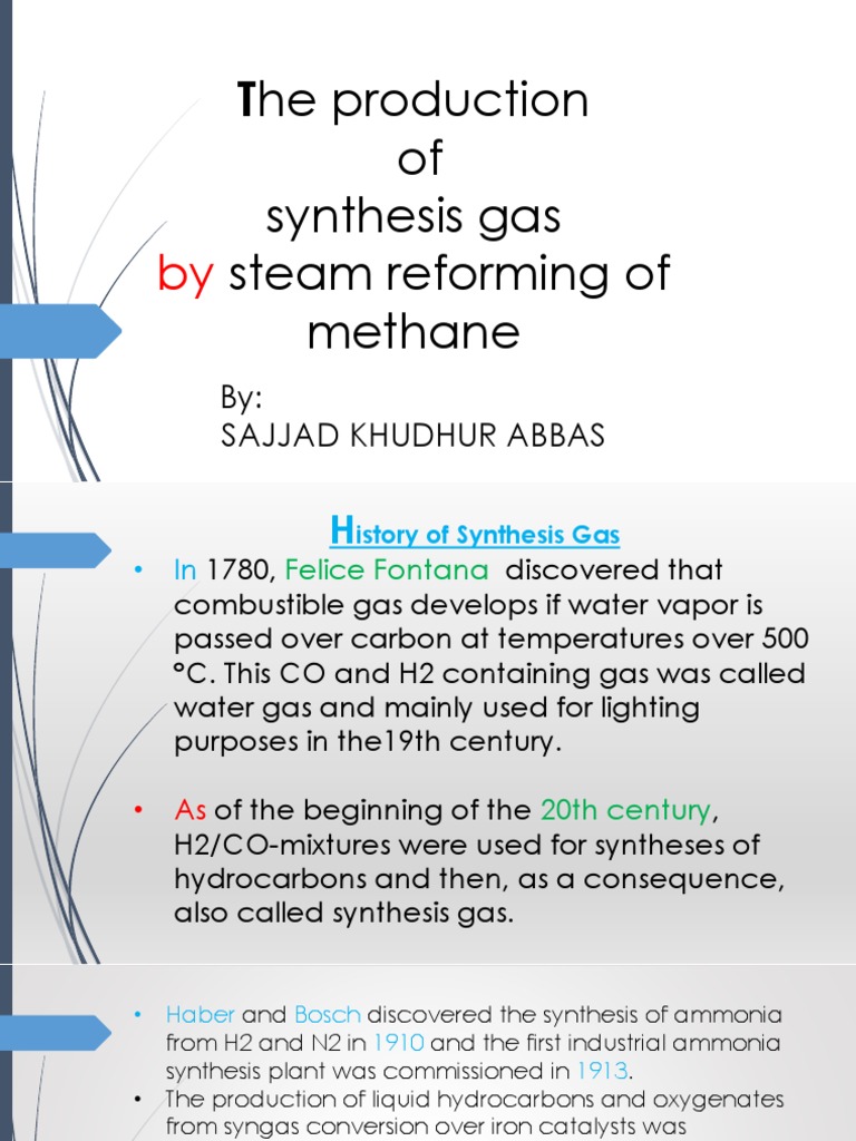 Synthesis Gas Production via Steam Reforming | PDF | Natural Gas | Methane