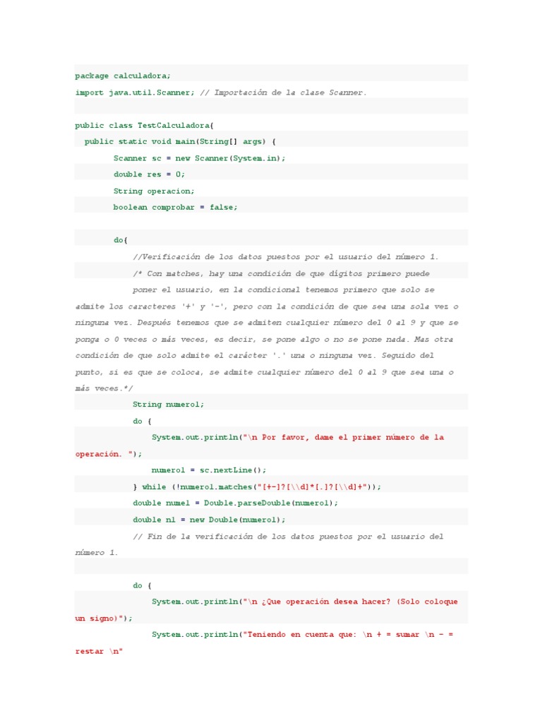 Calculadora Java | PDF | Notación | Informática