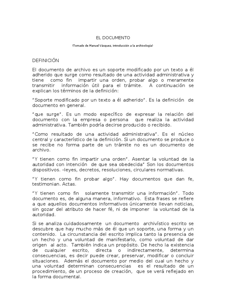 Definición y Clasificación del Documento | PDF | Documento