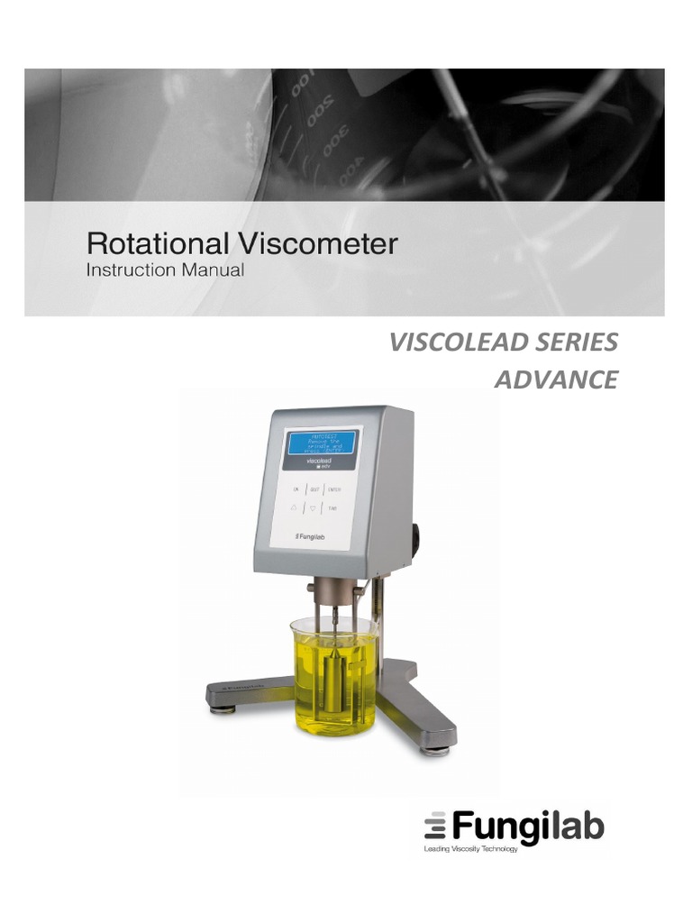 Advance Instruction Manual Viscometer | PDF | Menu (Computing) | Calibration
