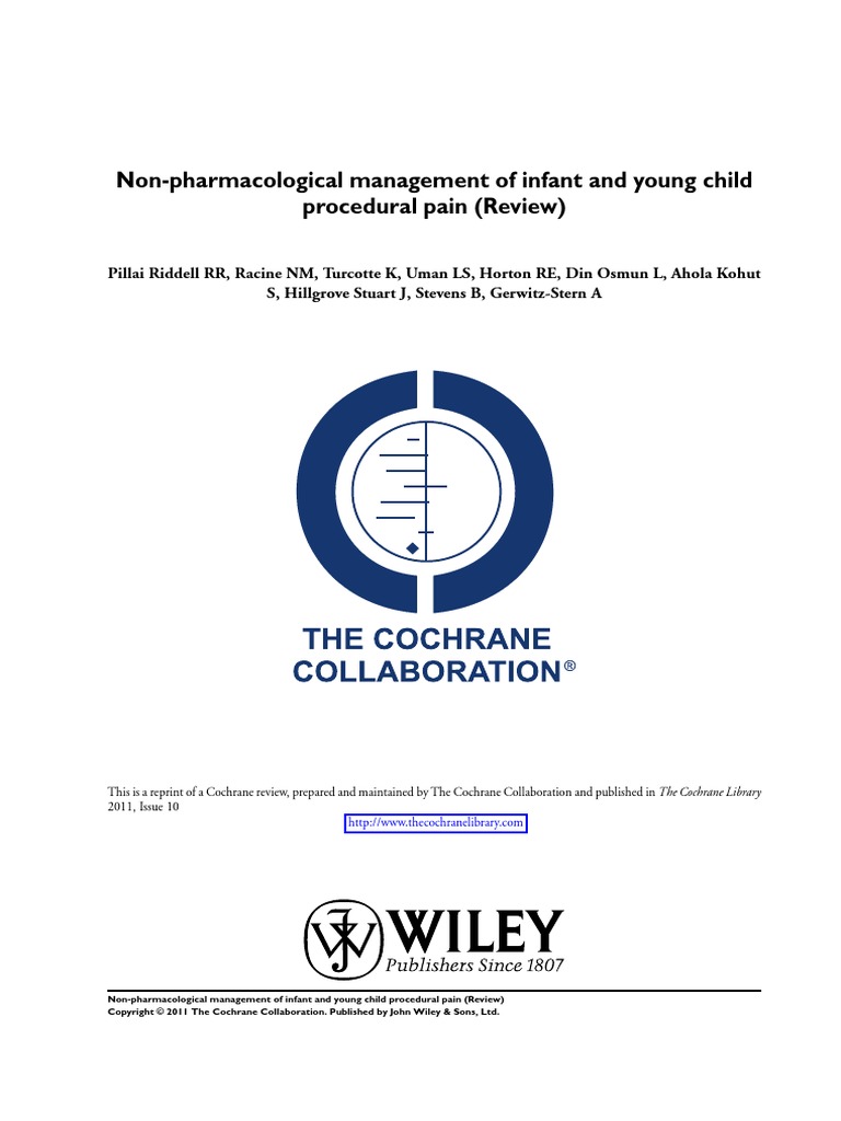Non-Pharmacological Management of Infant and Young Child Procedural ...