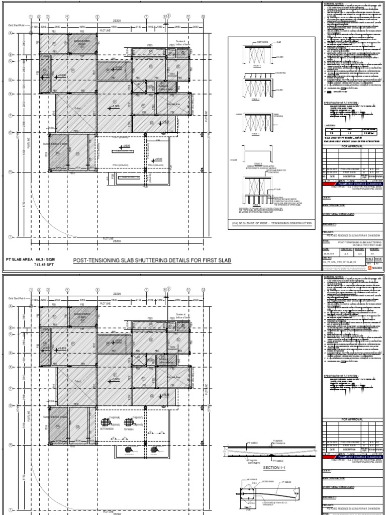 Post-Tensioning Slab Shuttering Details For First Slab: PT Slab Area ...