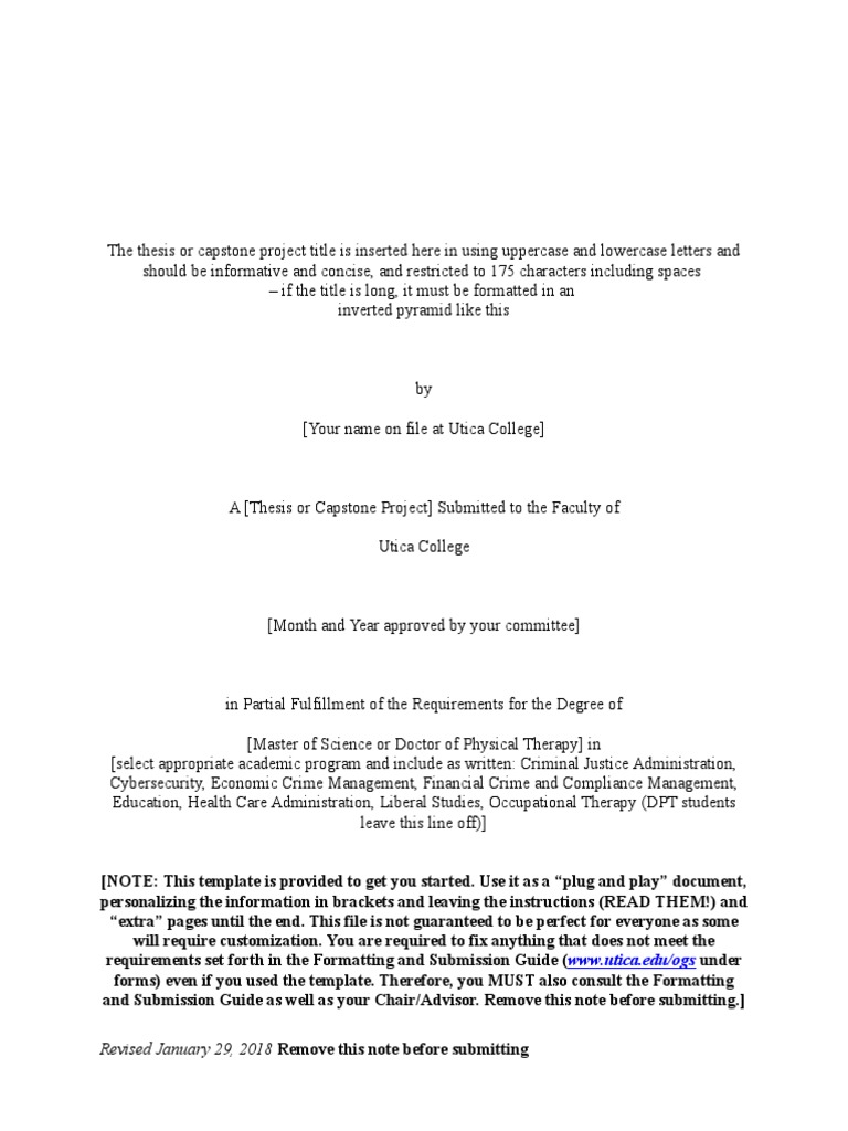Thesis Capstone Template | PDF | Thesis | Paragraph