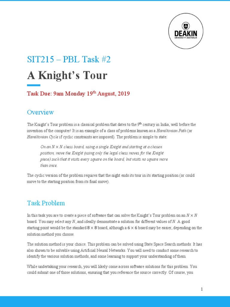 Student PBL: Solving Knight's Tour | PDF | Learning | Areas Of Computer ...