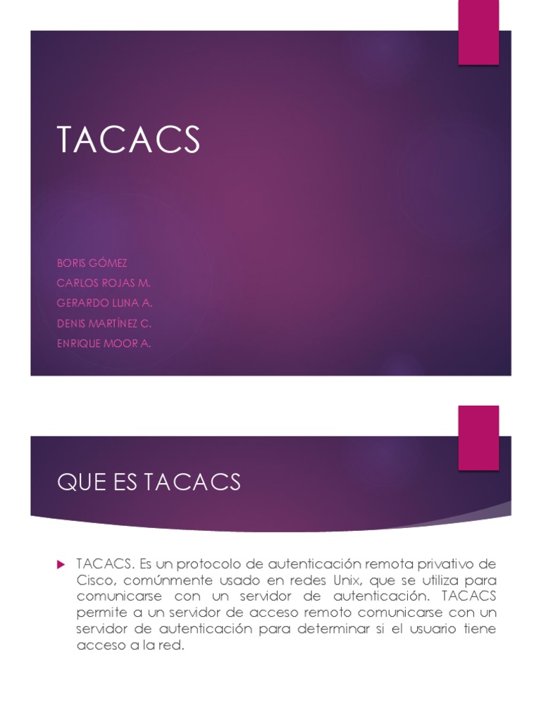 TACACS | PDF | Autenticación | Contraseña