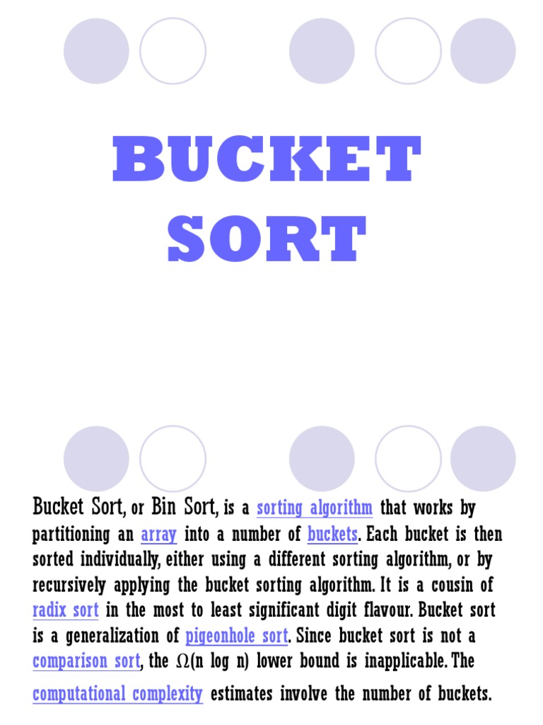Bucket Sort | PDF | Mathematical Logic | Computer Programming
