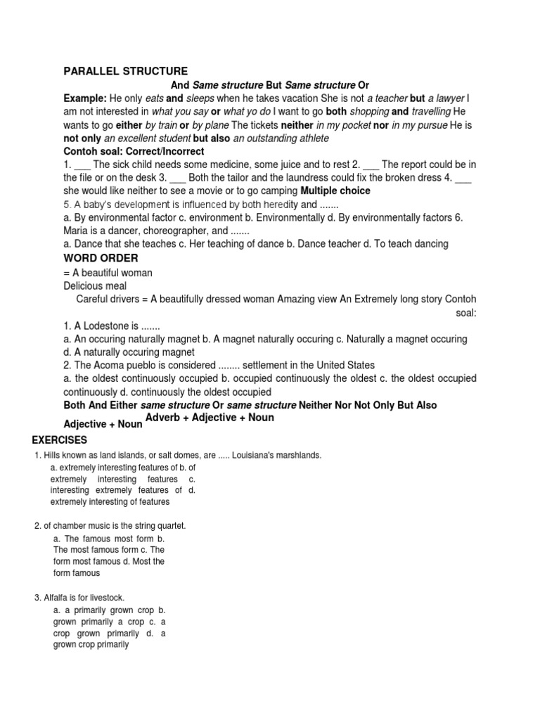 Parallel Structure Dikonversi | PDF | Adjective | Nature
