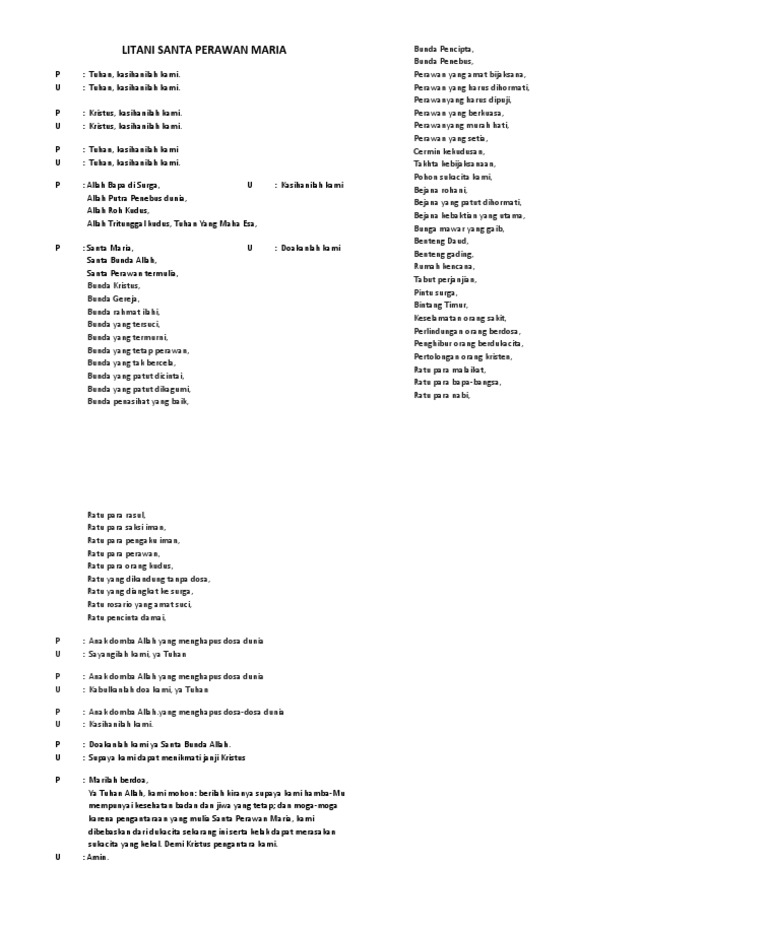 Litani Santa Perawan Maria | PDF