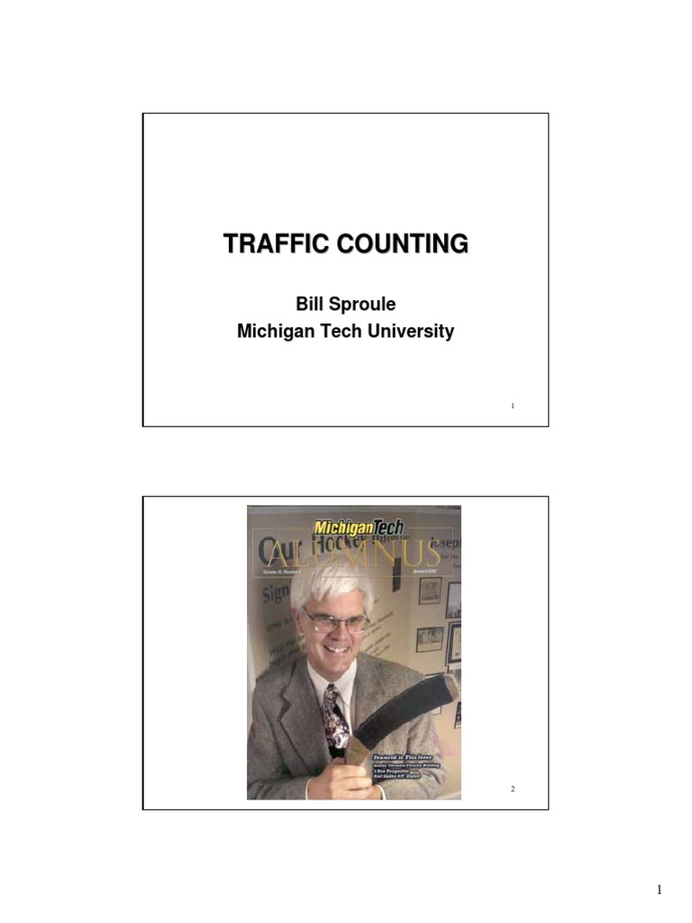 Traffic Counting Techniques and Volume Studies | PDF | Traffic ...