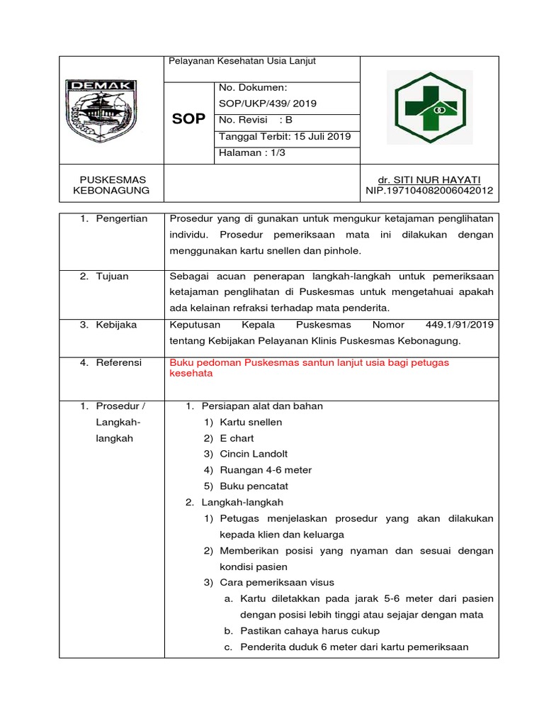 Sop Snellen | PDF