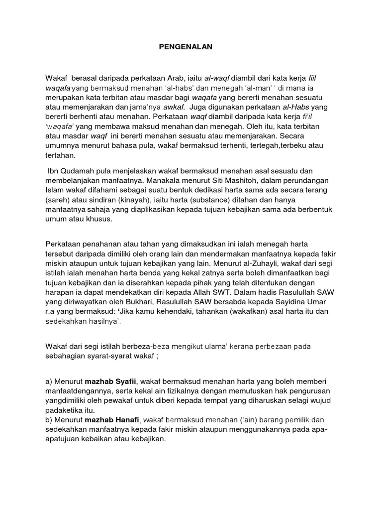 Pembangunan Tanah Wakaf Felda 2 | PDF