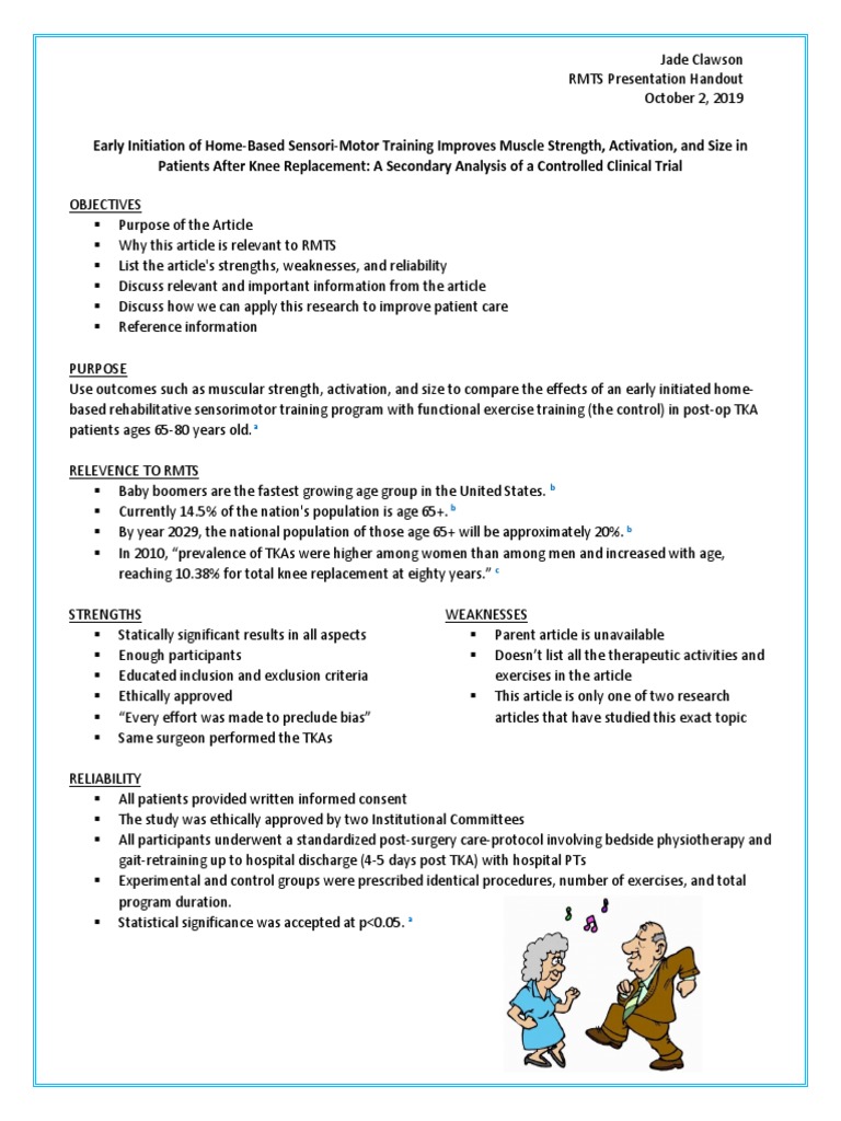 Tka Inservice Handout | PDF | Scientific Control | Clinical Medicine