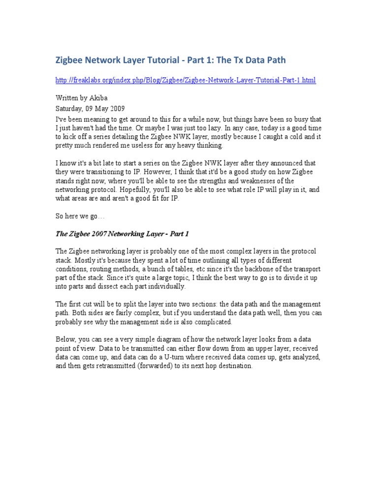 Zigbee Network Layer Pdf Routing Computer Network