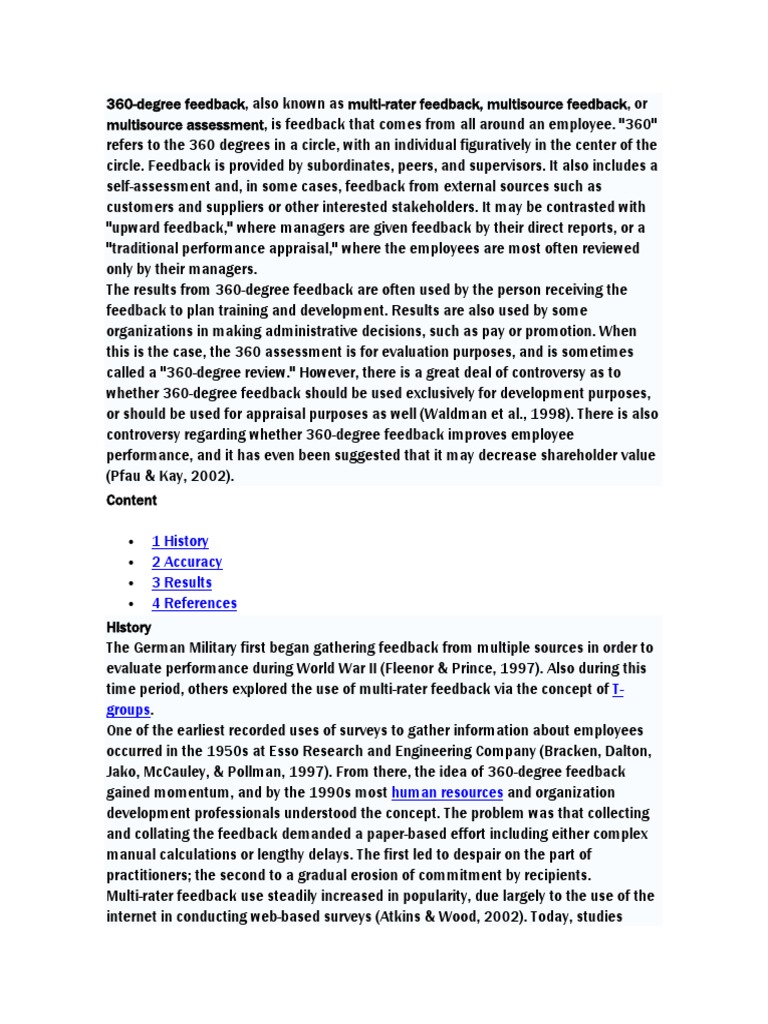 360-Degree Feedback Multi-Rater Feedback, Multisource Feedback ...