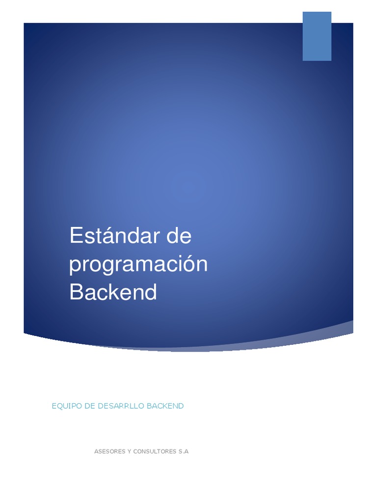 Estandar de Programación Backend | PDF | Protocolo de Transferencia de Hipertexto | Ingeniería ...