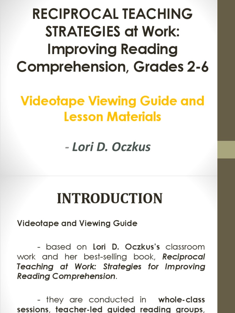 Reciprocal Teaching Strategies at Work | PDF | Reading Comprehension ...