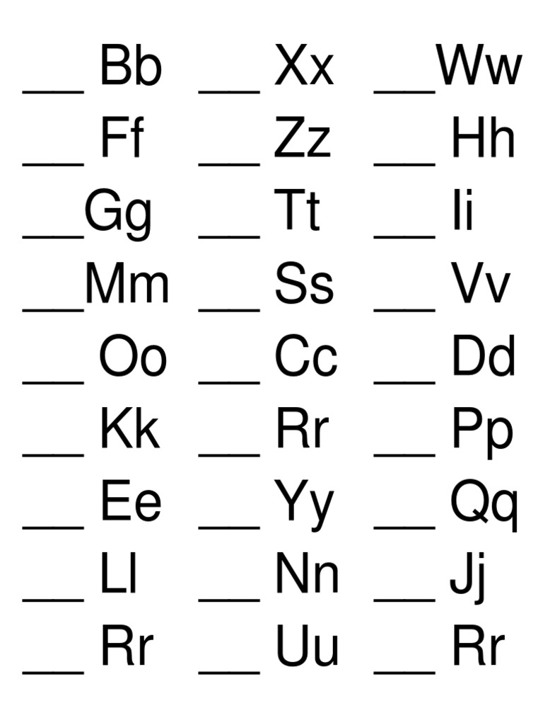 BB - FF - GG - MM - Oo - KK - Ee - LL - RR - XX - ZZ - TT - Ss - CC ...