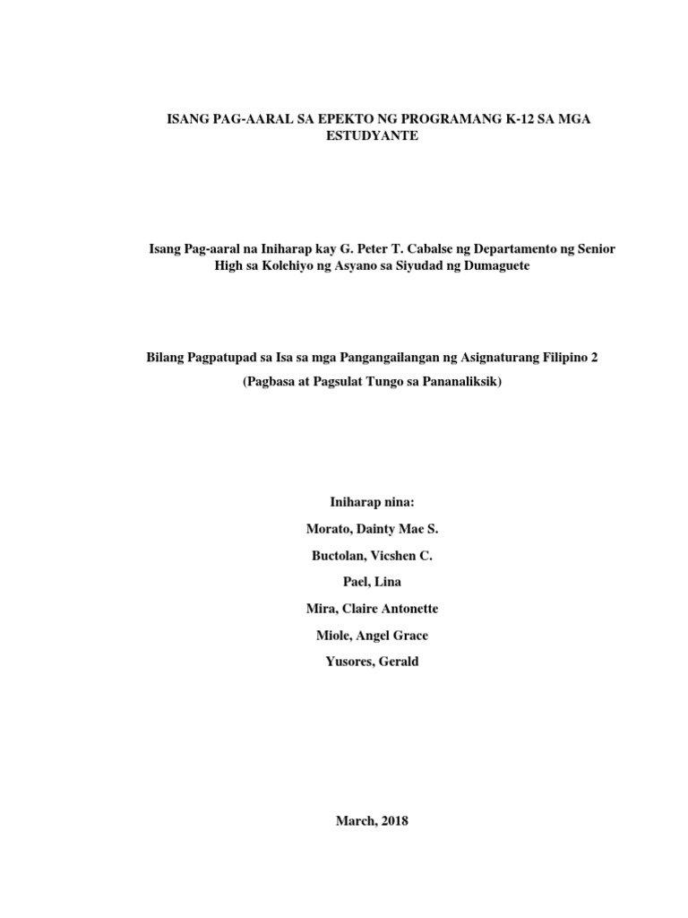 Filipino Research Final | PDF