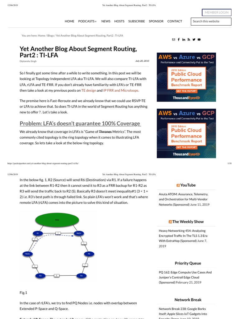 Yet Another Blog About Segment Routing, Part2 - TI-LFA | PDF | Routing | Multiprotocol Label ...