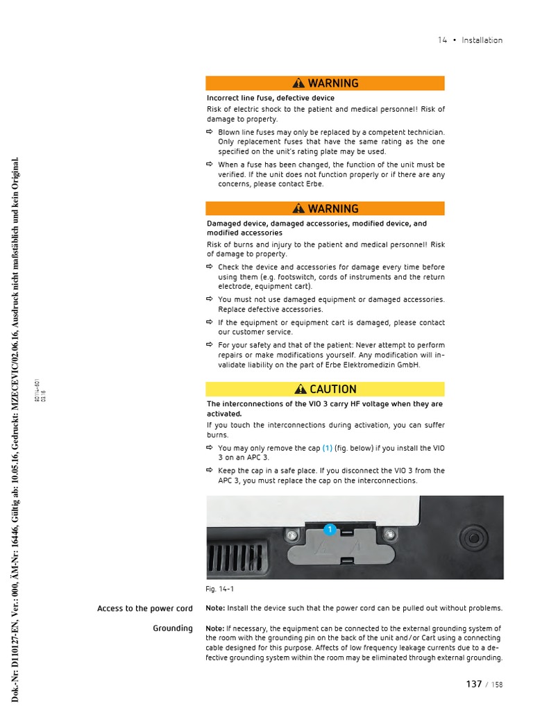 User Manual III Erbe Vio 3 | PDF | Electrical Connector | Fuse (Electrical)