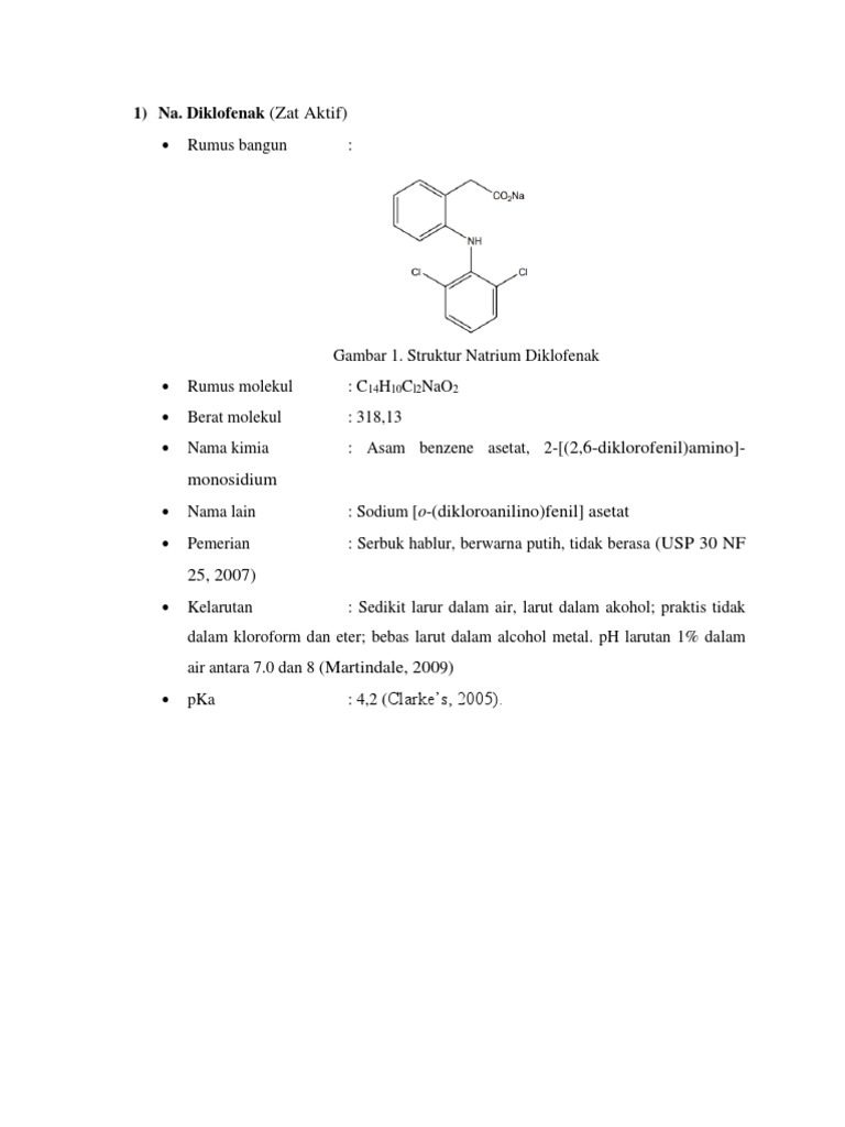 (Zat Aktif) : 1) Na. Diklofenak | PDF