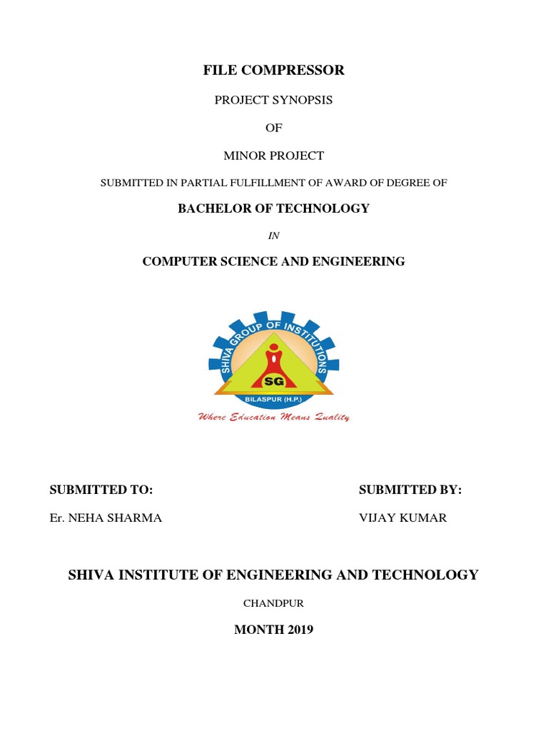 File Compressor Project Synopsis | PDF