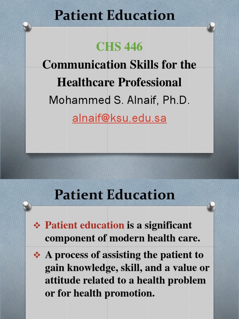Patient Education 0-1 | PDF | Health Care | Patient