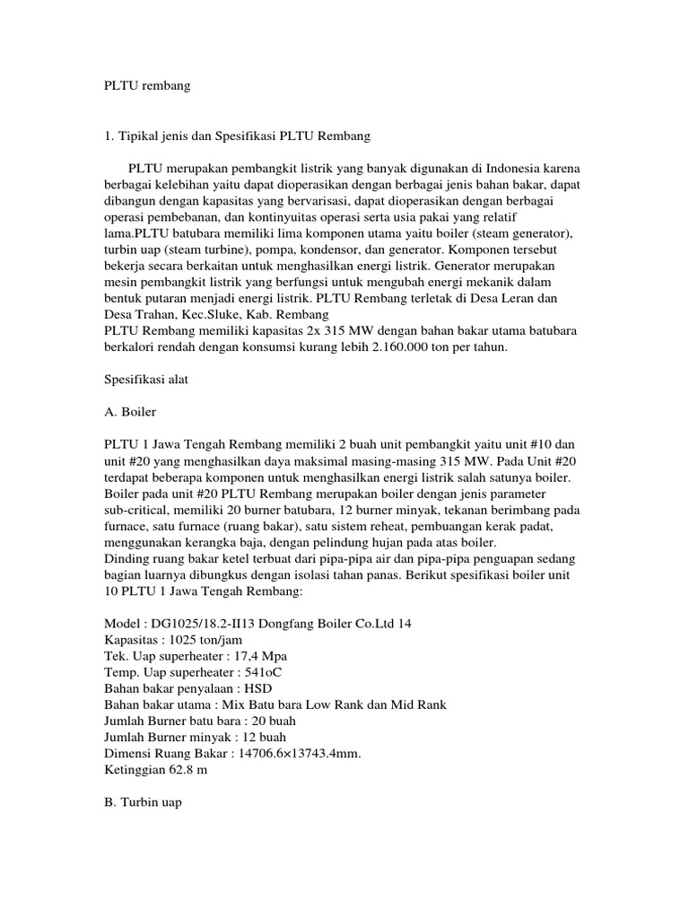 PLTU Rembang | PDF