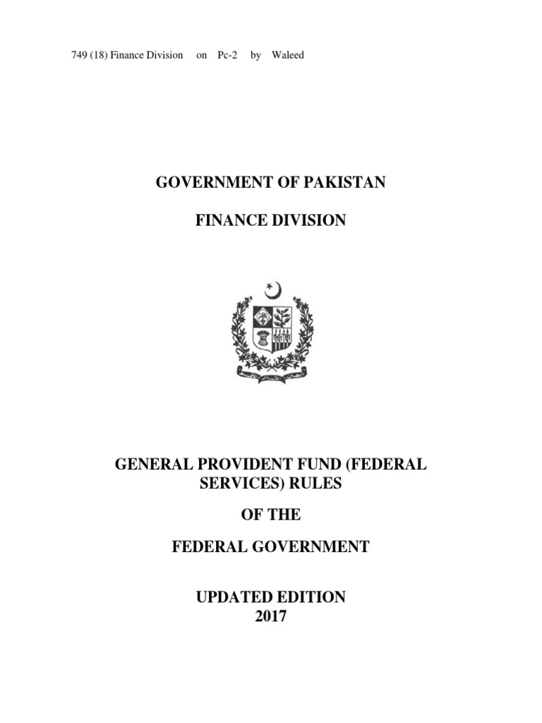 General Provident Fund Rules | PDF | Subscription Business Model | Interest