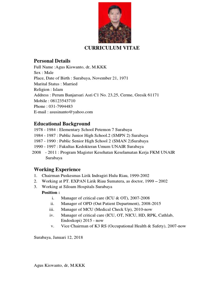 CV Agus | PDF