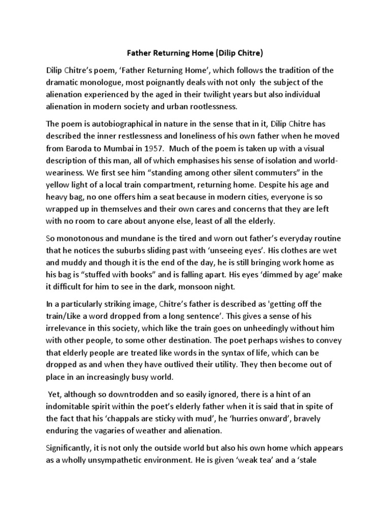 Father Returning Home | PDF