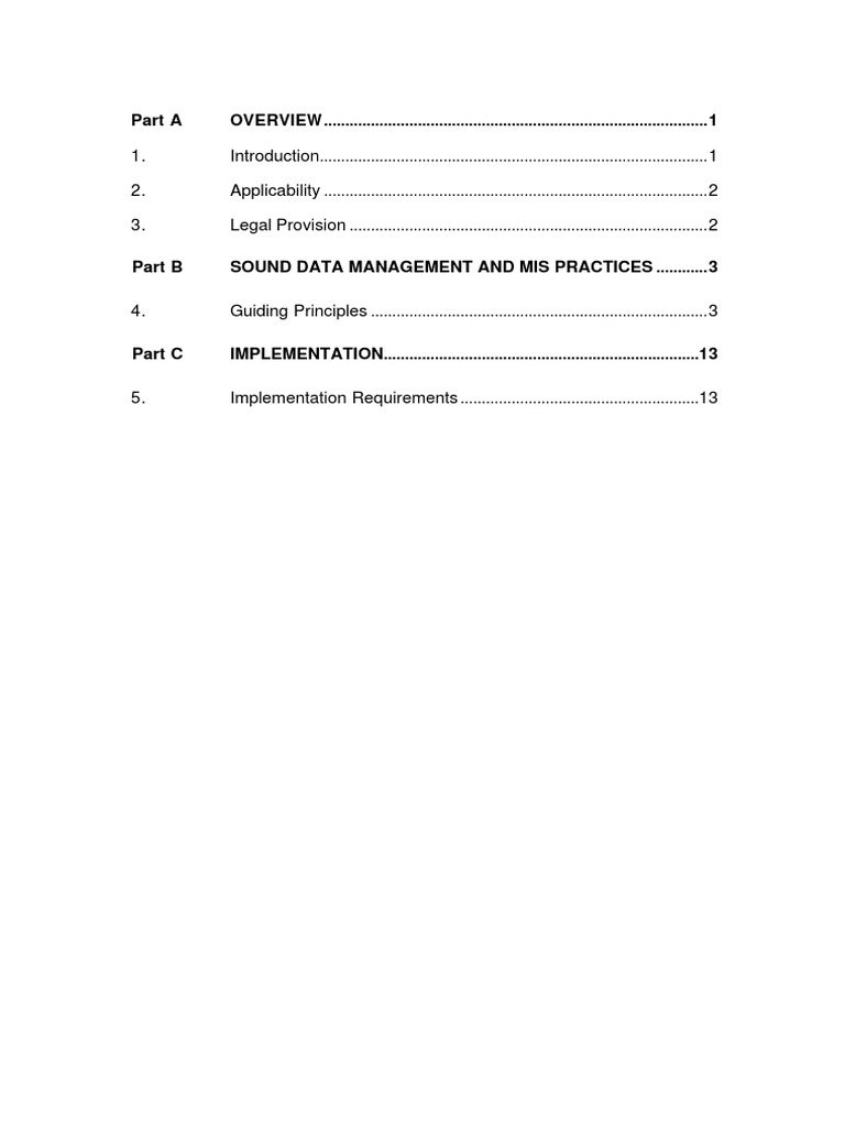 BNM Guidelines On Data Management and MIS Framework PDF | PDF ...