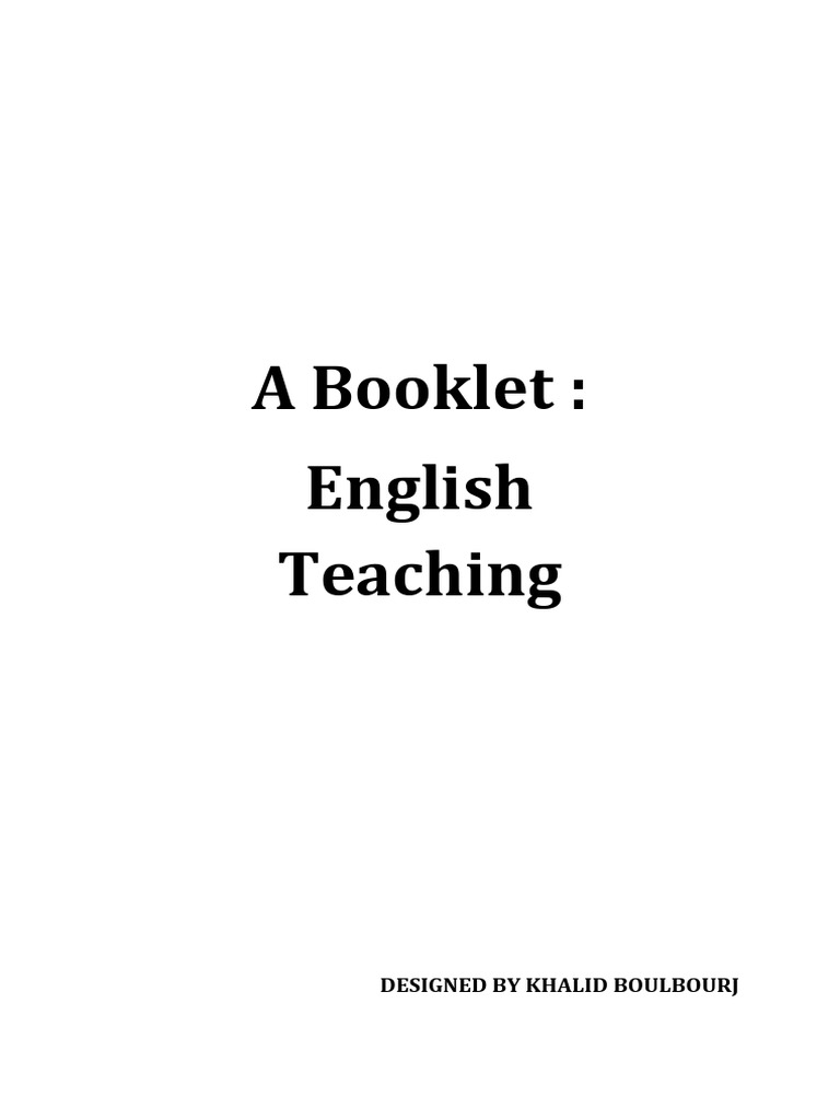 A Booklet, Teaching English, With Recommendations | PDF | Test ...