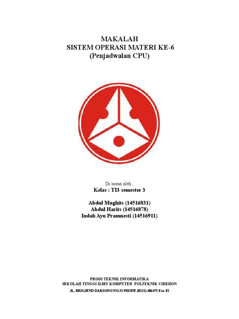 6.penjadwalan CPU | PDF