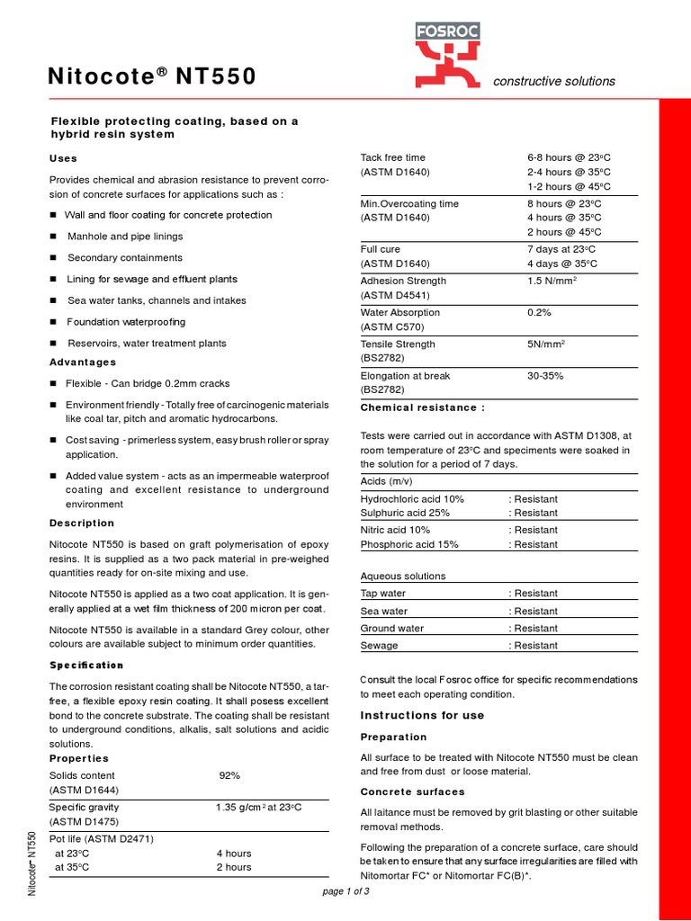 Nitocote NT550: Flexible Protecting Coating, Based On A Hybrid Resin ...