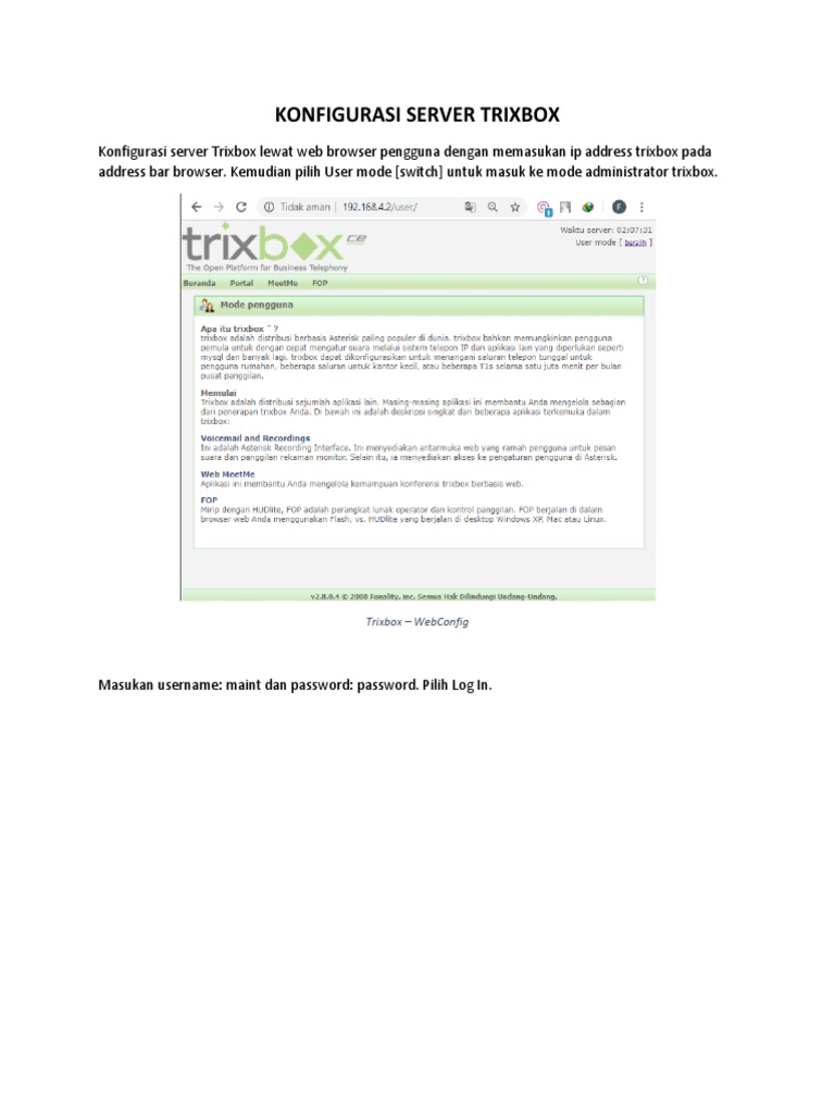 Konfigurasi Server Trixbox | PDF