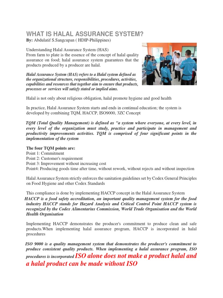 What Is Halal Assurance System | PDF | Hazard Analysis And Critical ...