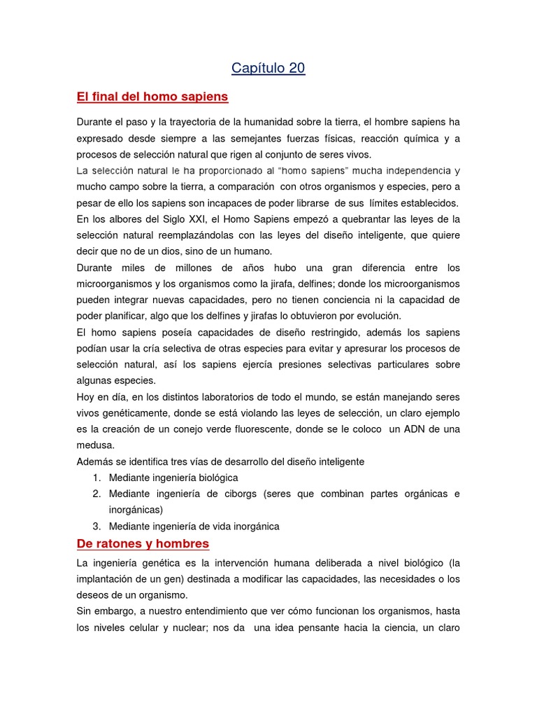 Resumen-20-Cap-Del-Libro-Sapiens - T | PDF | Homo Sapiens | Evolución