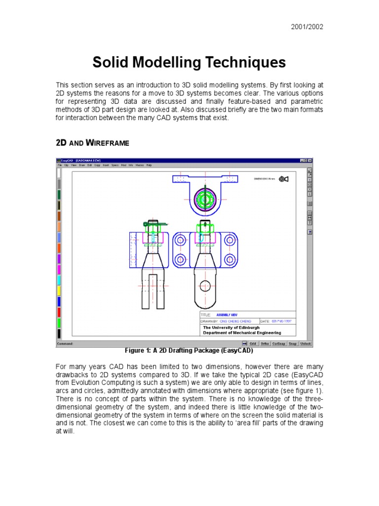Solid Modelling Techniques | PDF | Computer Aided Design | 3 D Modeling