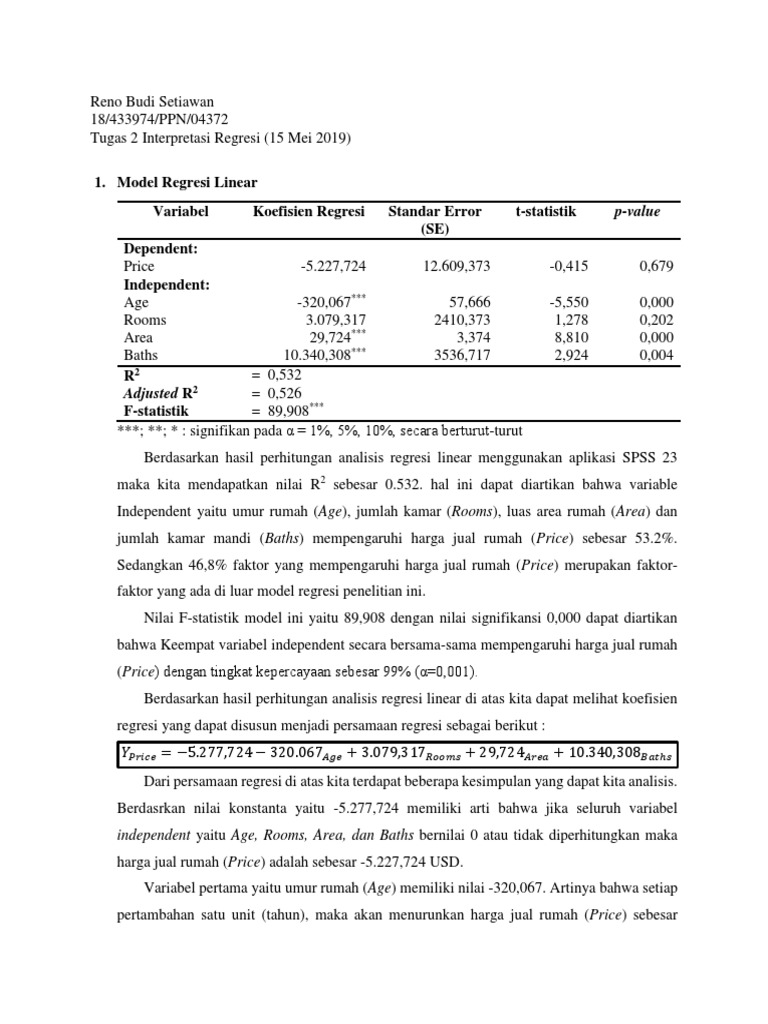 Interpretasi Ekonometrika | PDF