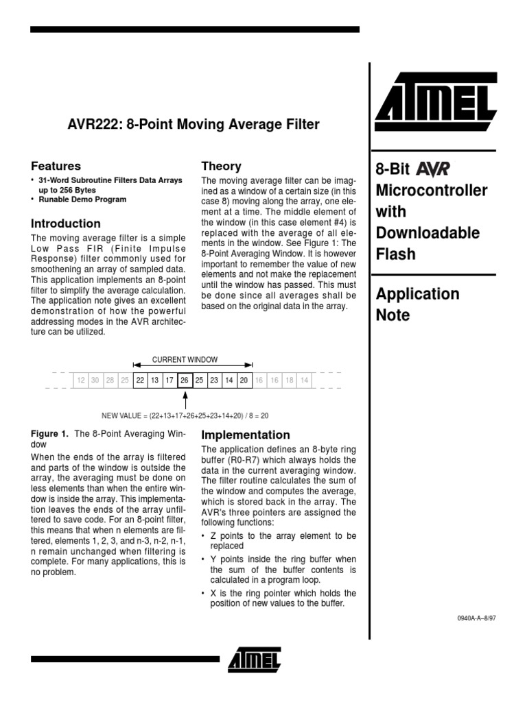 AVR222: 8-Point Moving Average Filter: 8-Bit Microcontroller With Downloadable Flash Application ...