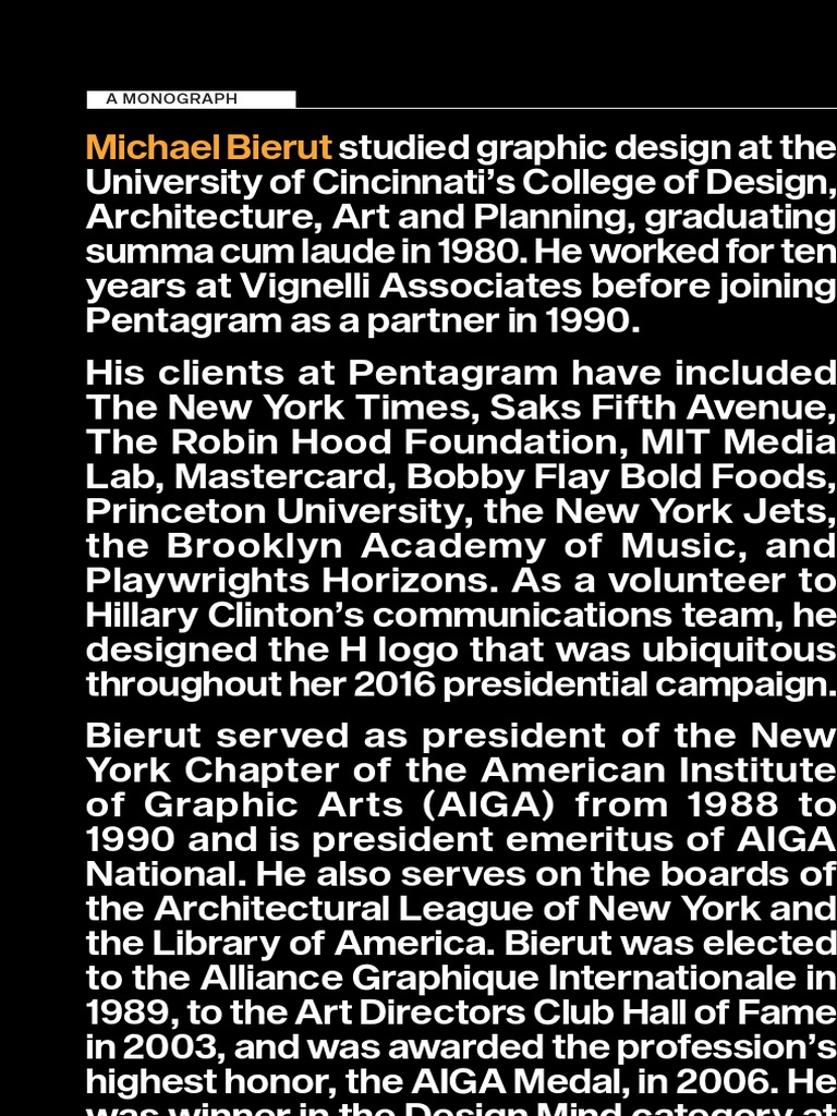 Michael Bierut: A Monograph | PDF | Art Media | Communication Design